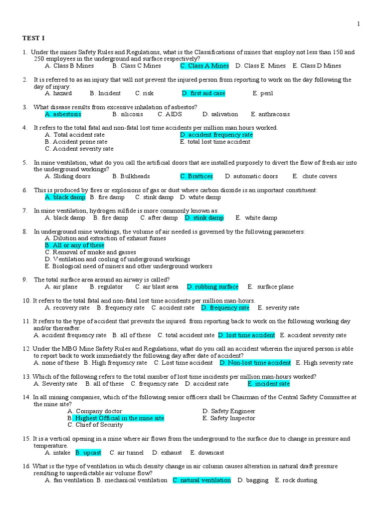 Mining Engineering Exam Questions | PDF | Mining