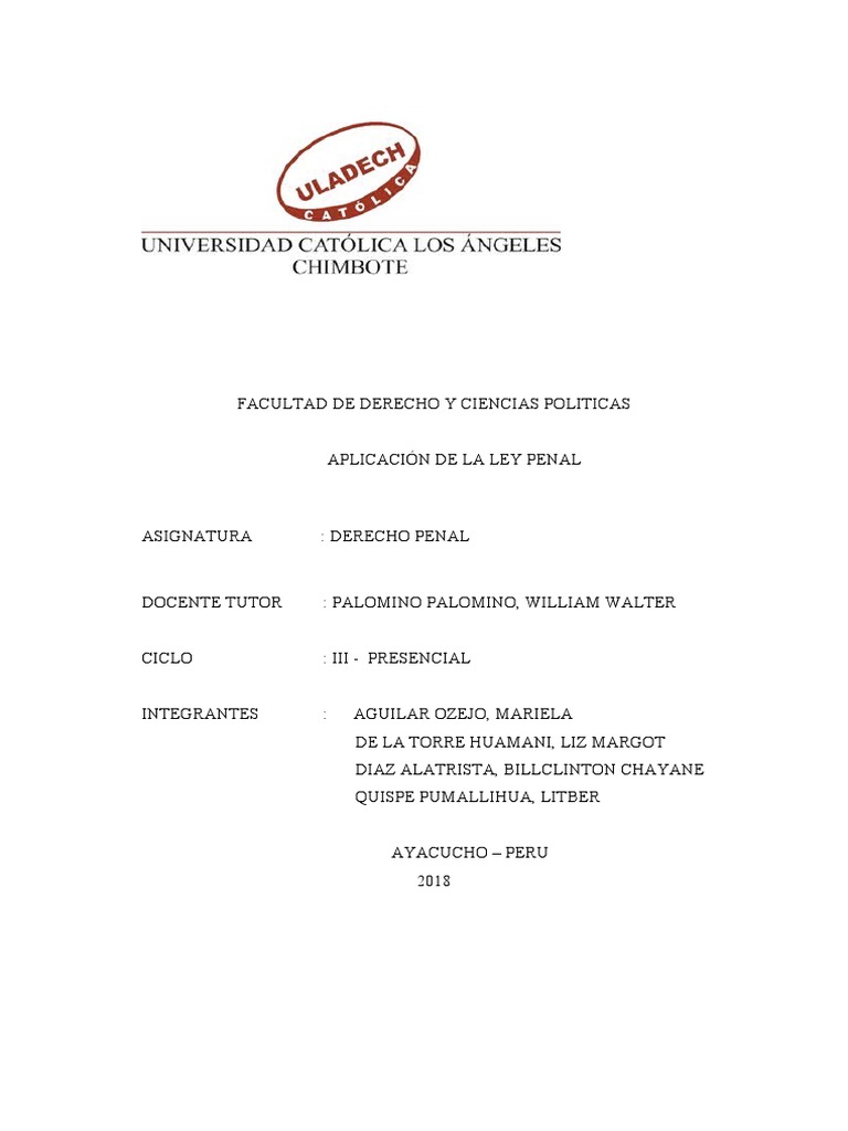 Monografía Derecho Penal | PDF | Derecho penal | Extradición