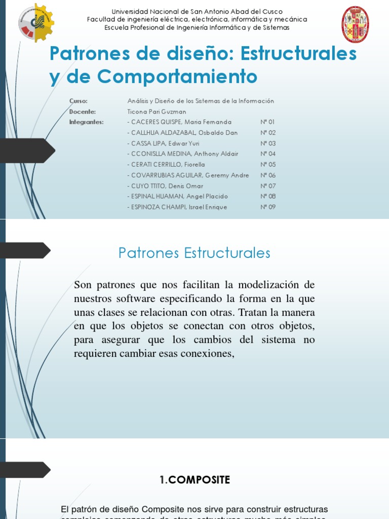 Patrones de Diseño Estructurales y de Comportamiento | Descargar gratis PDF | Objeto ...