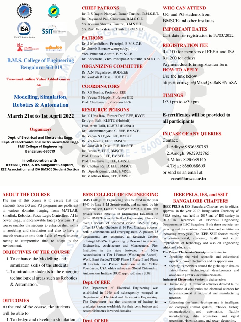 EEE - EIE - Value Added Course Brochure - 2022 | PDF | Engineering ...