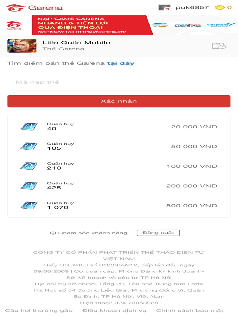 Garena Topup Center | PDF