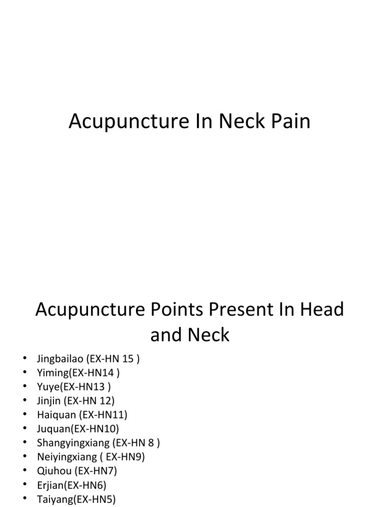 Acupuncture Points for Neck Pain Relief | PDF | Acupuncture | Acupressure