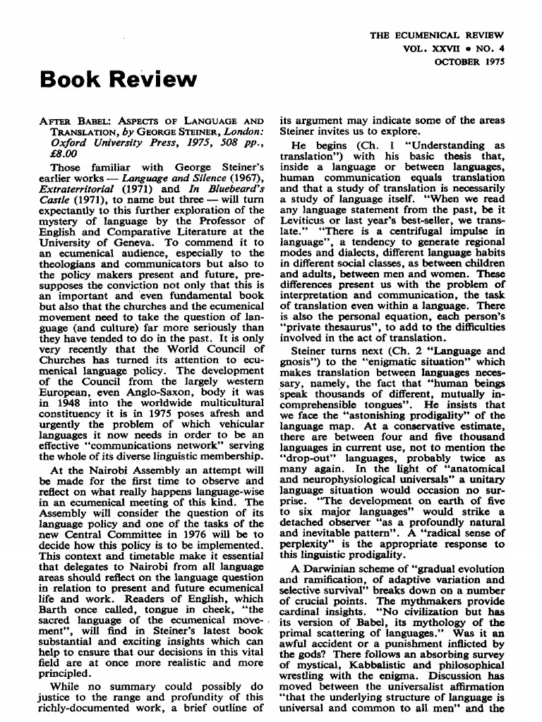 After Babel Aspects of Language and Tran | PDF | Translations | Linguistics