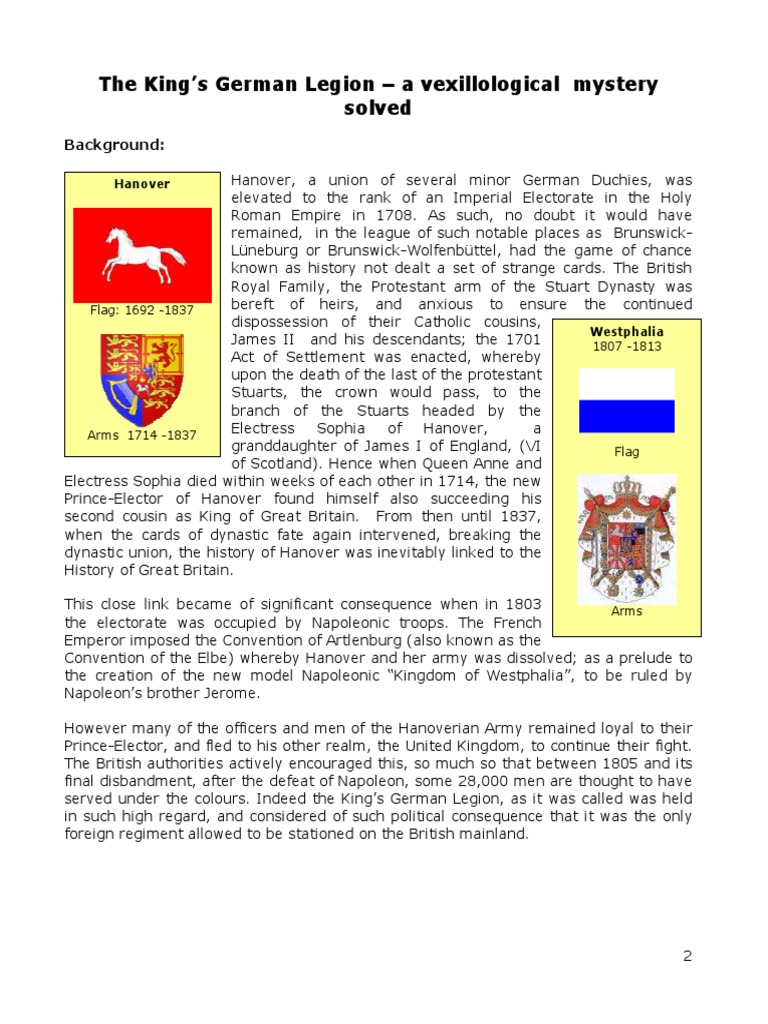 King's German Legion Flags Unveiled | PDF | Military