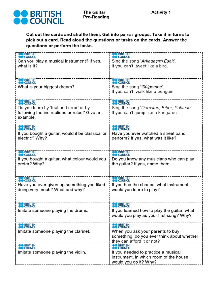 Guitar Activities and Predictions | PDF | Cognition