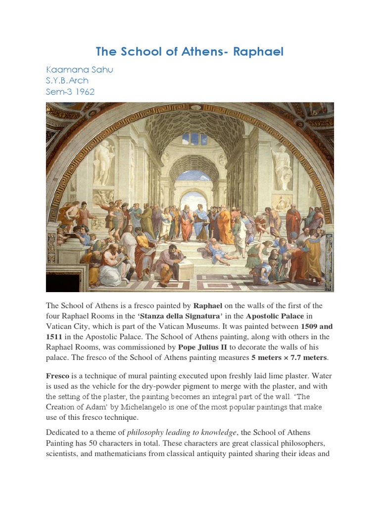 The School of Athens by Raphael - An Analysis | PDF