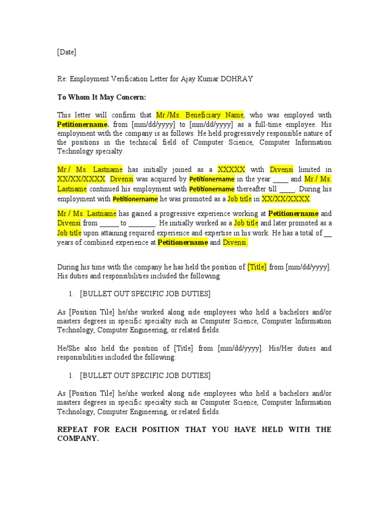 Experience Letter Template - Progressive | PDF