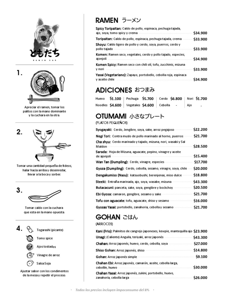 Menu - Tomodachi (2022) | PDF | Alimentos | Preparación de comida y bebida