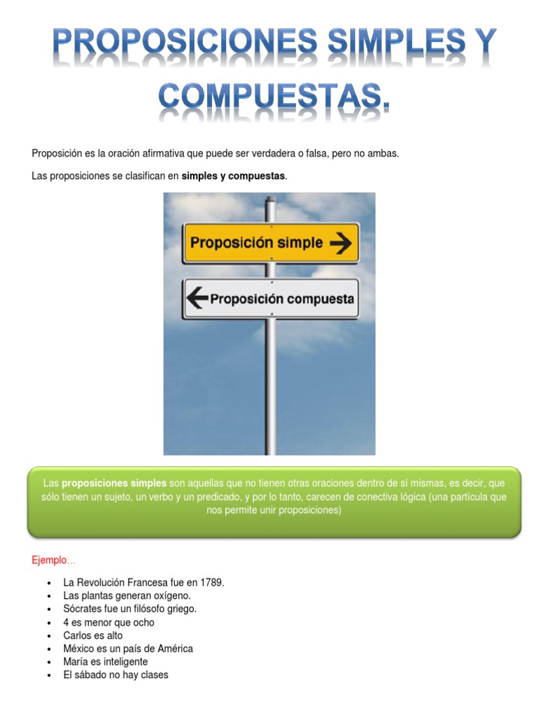 Lectura Proposiciones Simples y Compuestas | PDF | Proposición ...