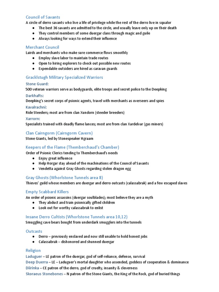 Gracklstugh Help Sheets | PDF