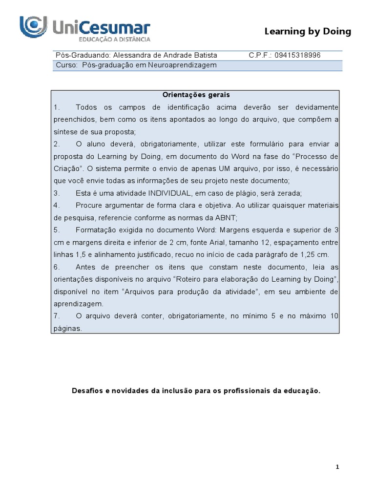 Learning by Doing | PDF | Inclusão (Educação) | Aprendizado
