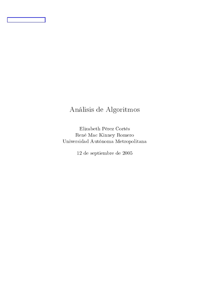 Analisis de Algoritmo | PDF | Algoritmos | Teoría de la complejidad ...