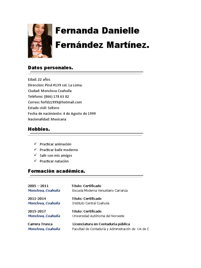 CV - Fernanda Fernandez | PDF
