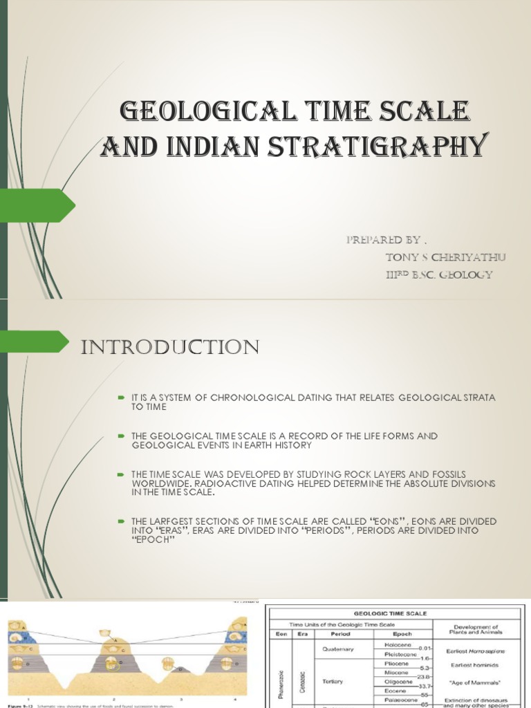 Geological Time Scale and Indian Stratigraphy: Prepared By, Tony S ...