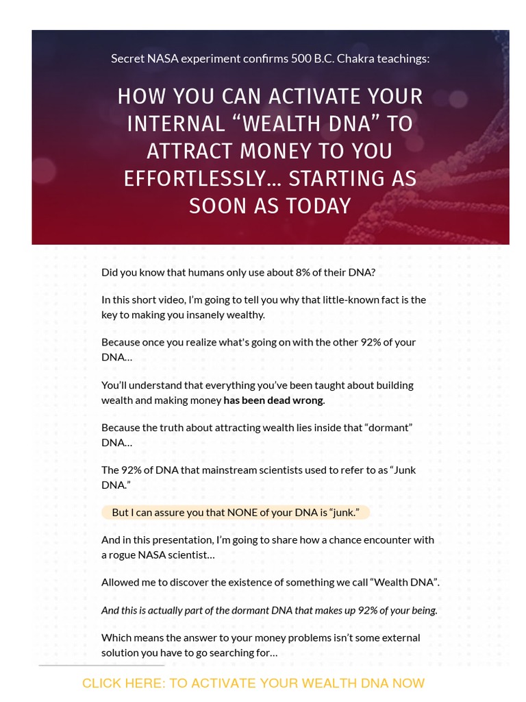 Activate Your Wealth DNA | PDF | Chakra