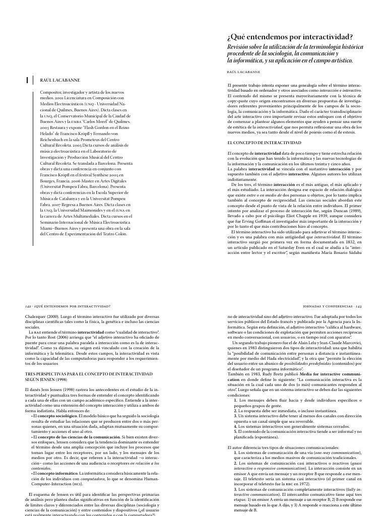 Que Entendemos Por Interactividad | PDF | Comunicación | Interactividad