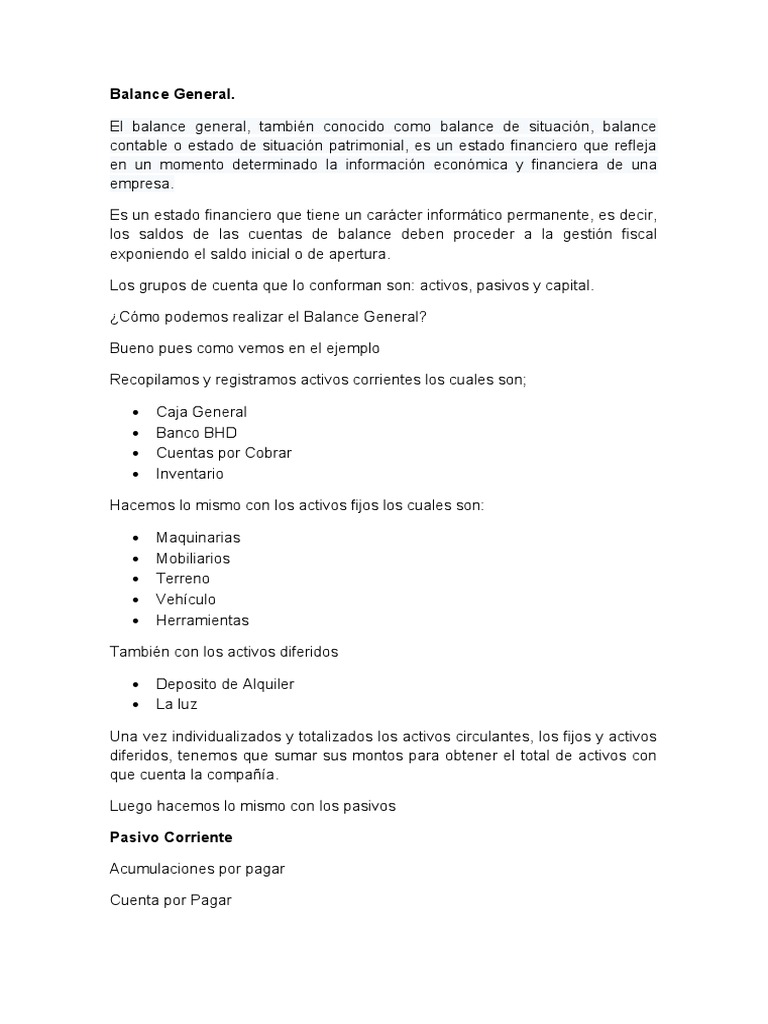 Balance General Exposicion | Descargar gratis PDF | Contabilidad | Hoja ... Balance General Exposicion | Descargar gratis PDF | Contabilidad | Hoja ...