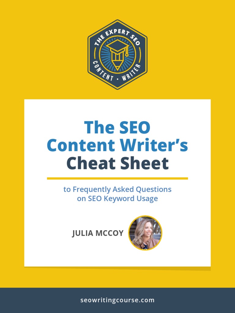 SEO Writing Cheat Sheet for Writers | PDF | Search Engine Optimization ...