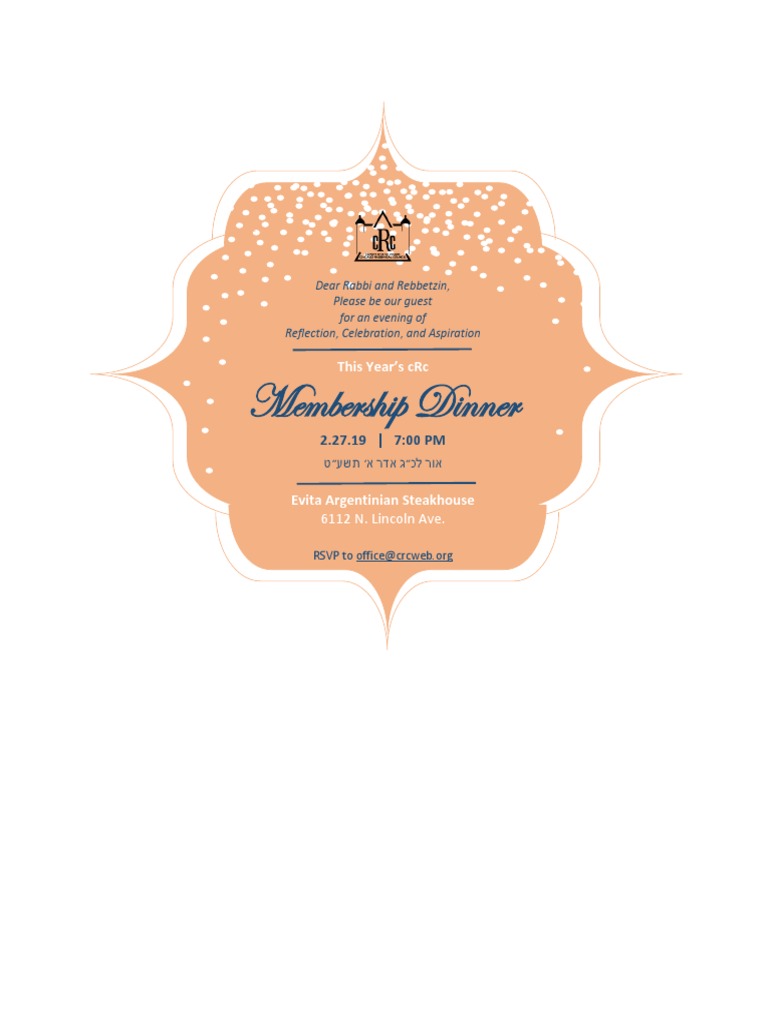 2019 CRC Dinner Invitation | PDF