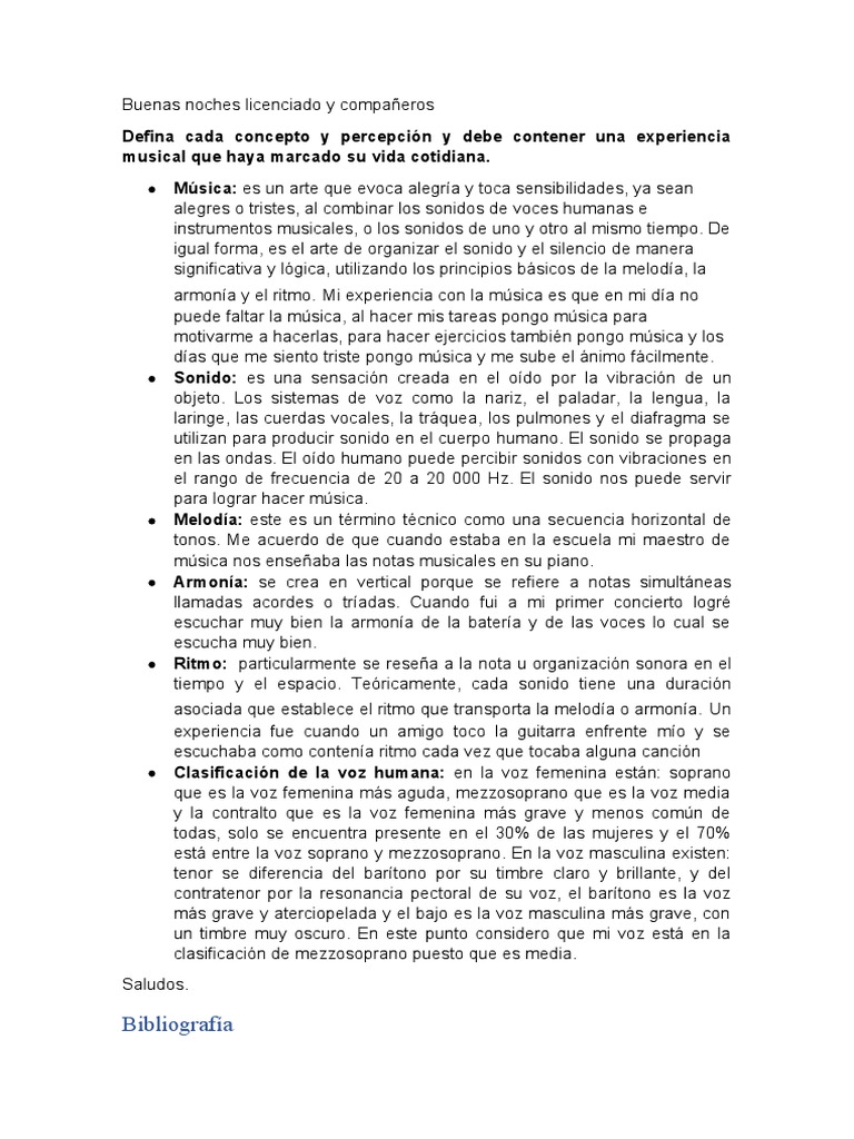 Foro 1 de Apreciacion Musical | PDF | Sonido | Armonía