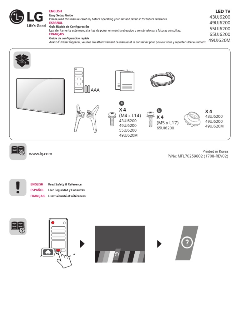 43UJ6200 49UJ6200 55UJ6200 65UJ6200 49UJ620M: Led TV | PDF ...