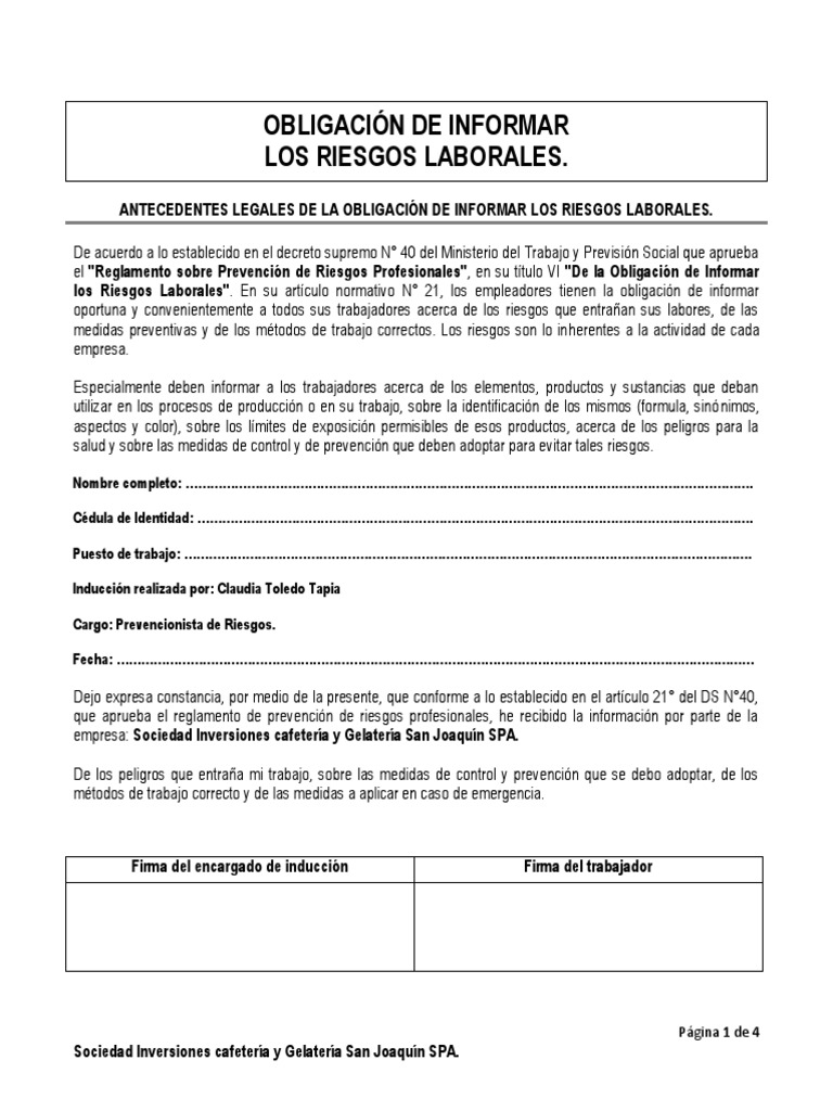 Odi. Obligacion de Informar | PDF Odi. Obligacion de Informar | PDF