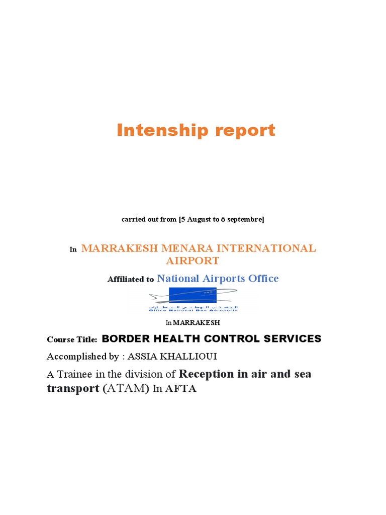 INTERNSHIP REPORt | PDF | Airport | Aeronautics