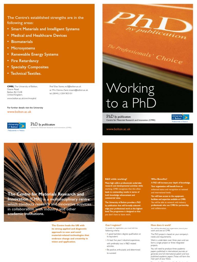 phd_brochure_1 | PDF | Doctor Of Philosophy | Thesis