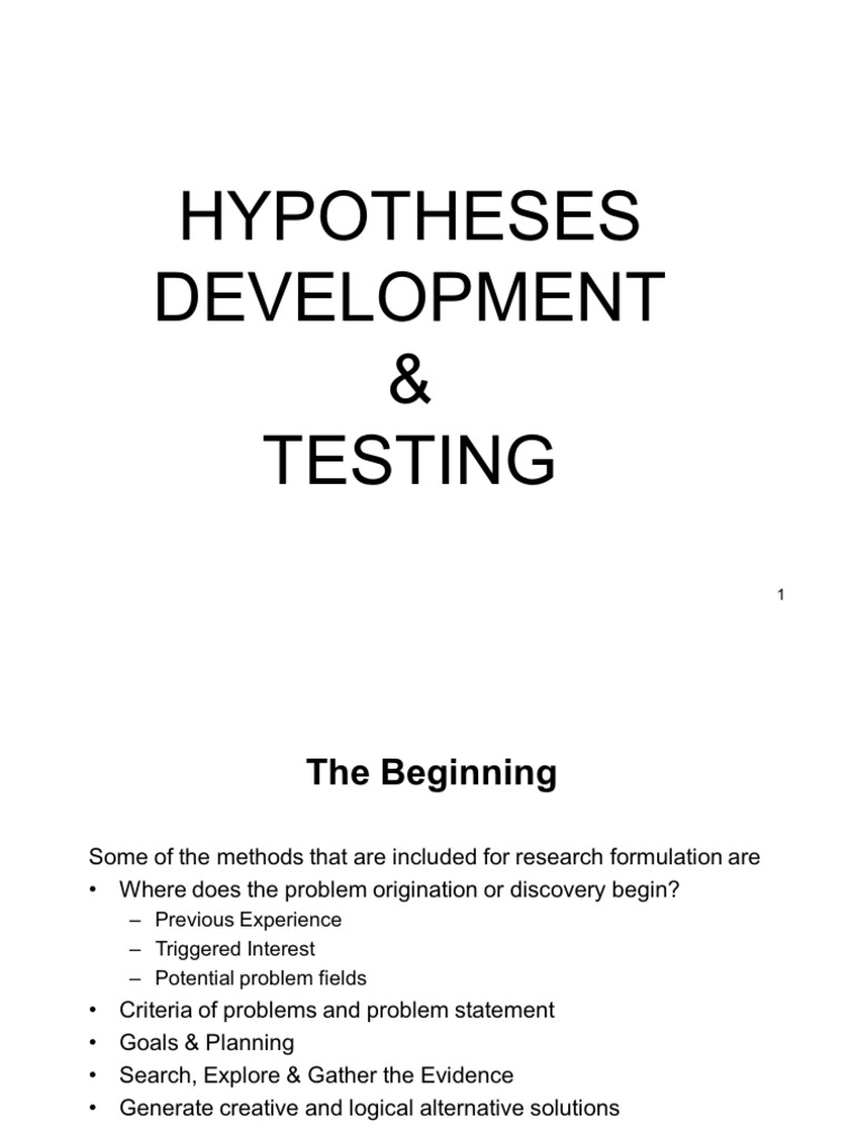Hypothesis Development and Testing | Download Free PDF | Statistical ...