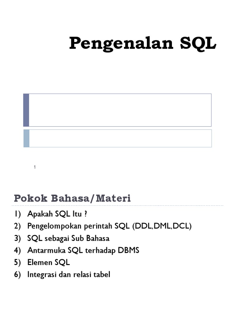 Pertemuan 10 - Pengenalan SQL | PDF