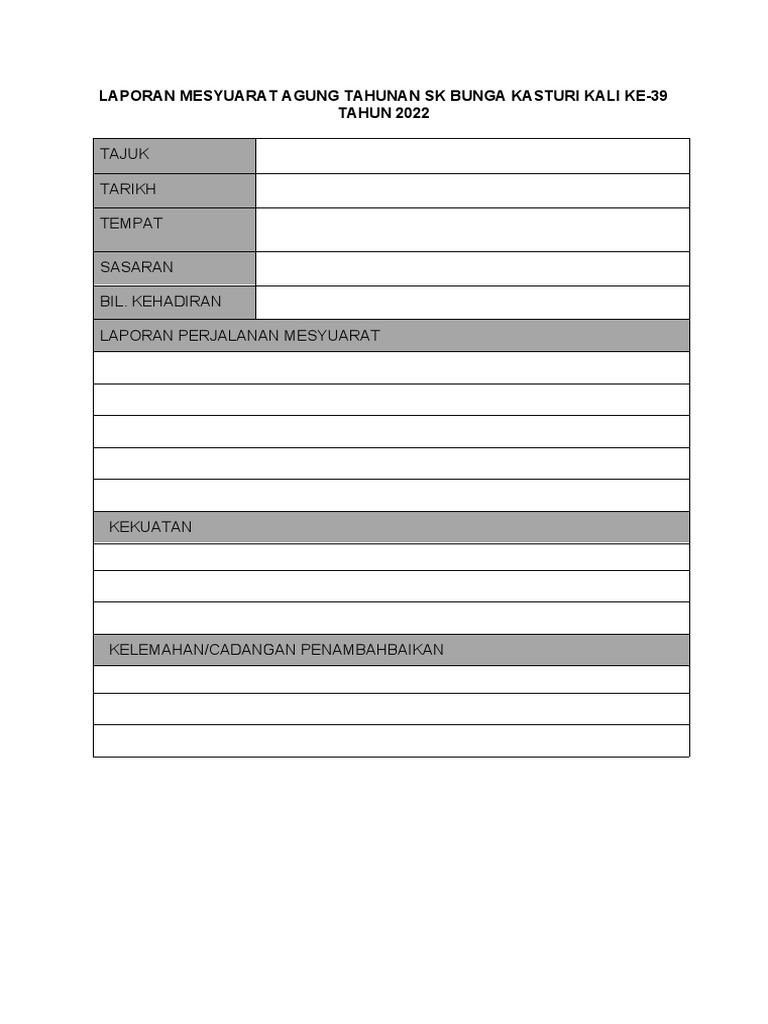 Format Laporan Ringkas MAT PIBG | PDF