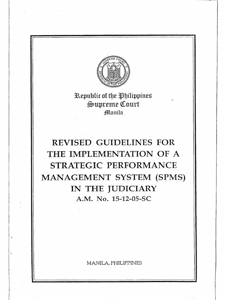 Strategic Performance Management System (SPMS) : Revised Guidelines For ...