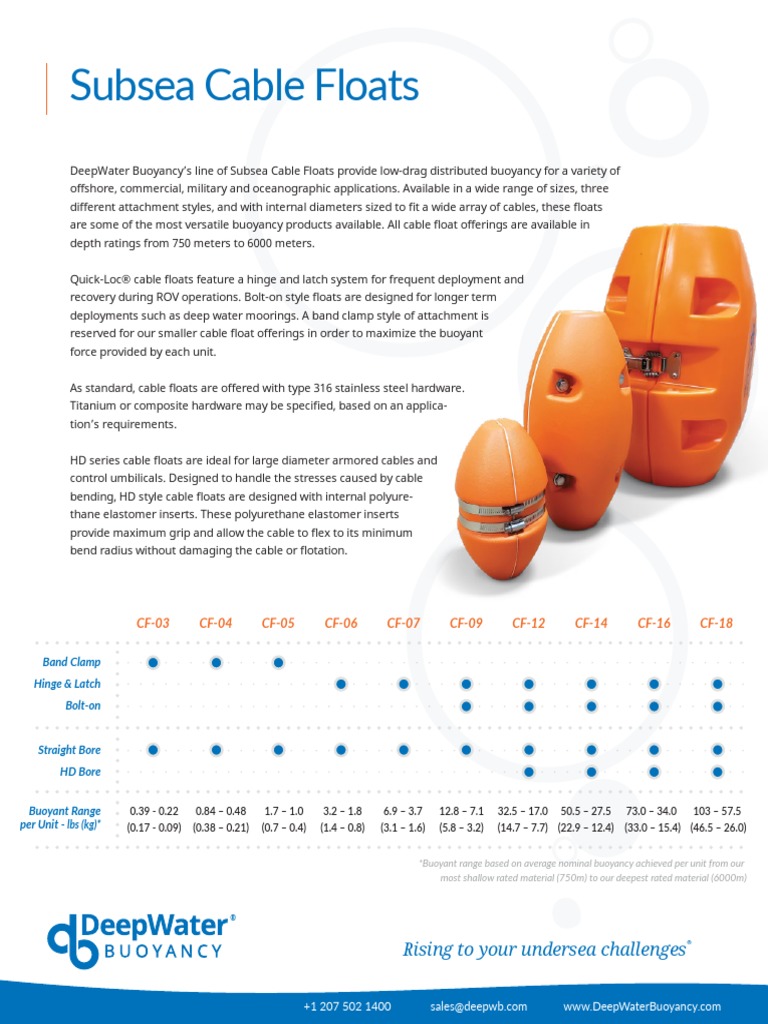 Subsea Cable Floats: Rising To Your Undersea Challenges | PDF | Subsea ...