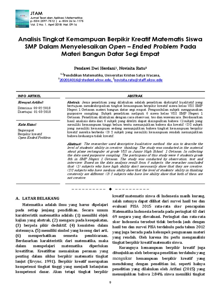 Analisis Tingkat Kemampuan Berpikir Kreatif | PDF | Komputer