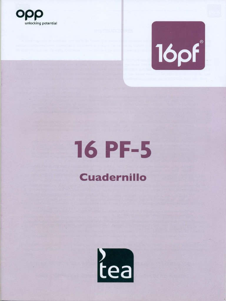 16 PF-5 Cuadernillo | PDF