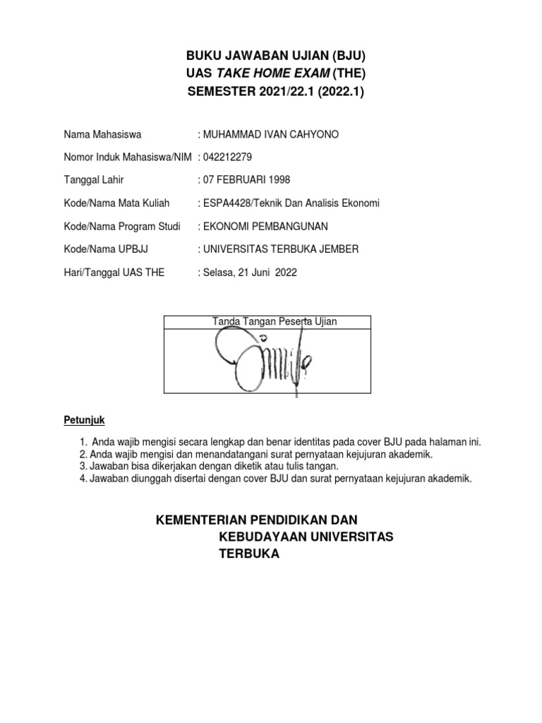BJU Teknik Dan Analisis Ekonomi | PDF