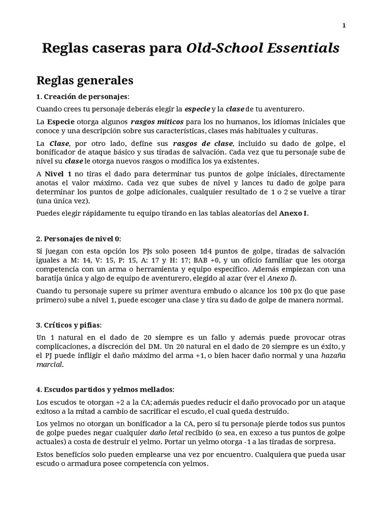 Ose House Rules | PDF | Maldición