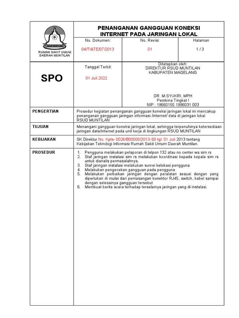Spo-Perbaikan Jaringan Lokal | PDF