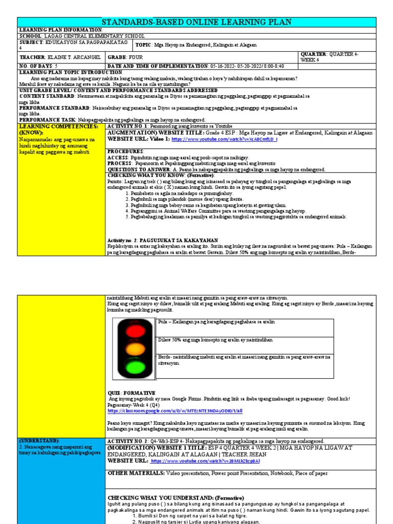 Lesson-Exemplar in ESP 4-Week 4-Q4 | PDF