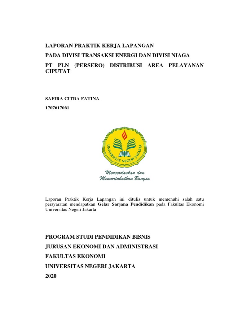 Laporan PKL Divisi Energi PT PLN Ciputat | PDF