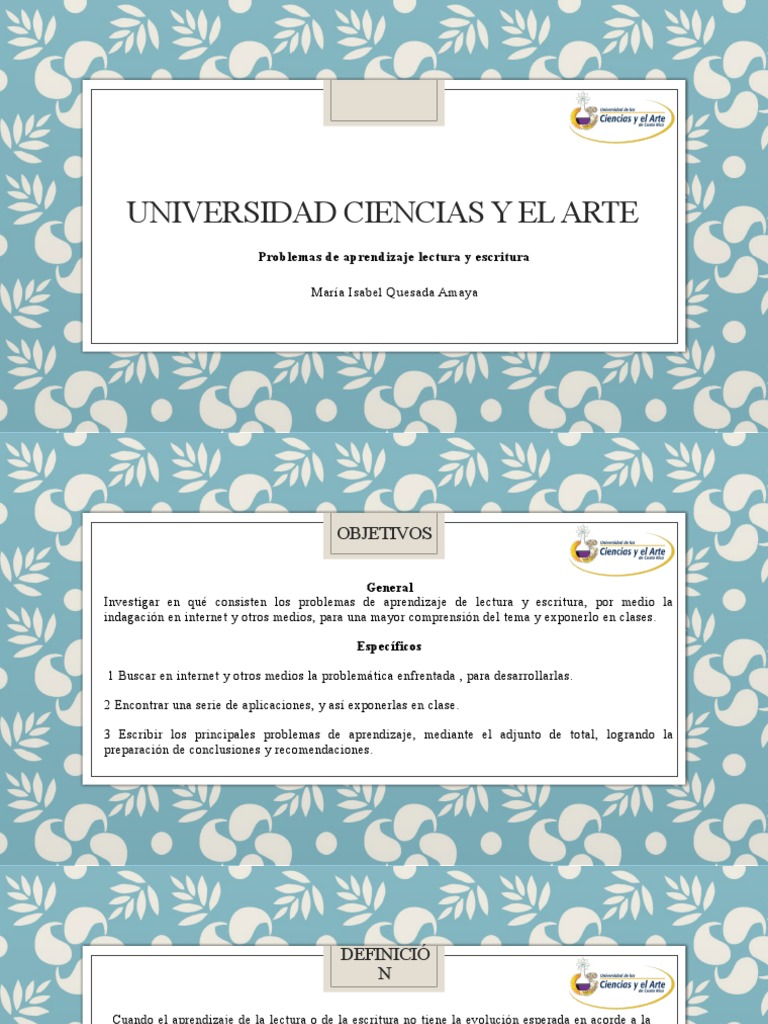 Universidad Ciencias y El Arte | PDF | Aprendizaje | Método de enseñanza