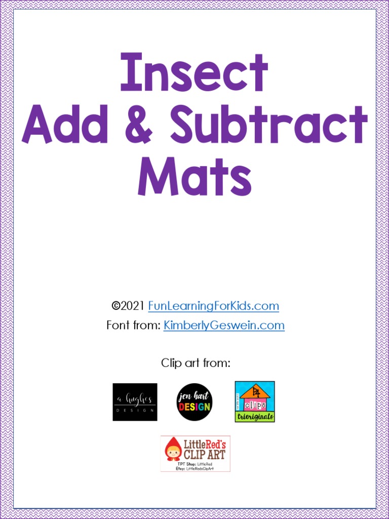 Insect Addition and Subtraction Mats | PDF | Computing | Public Sphere