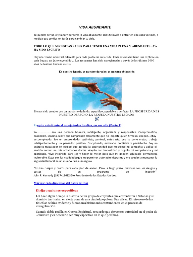Vida Abundante | PDF | Oración | Cristo (título)