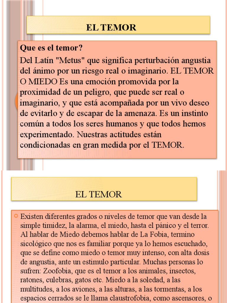 El Temor | PDF | Temor | Las emociones