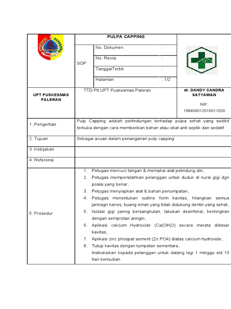 Sop Pulp Capping | PDF