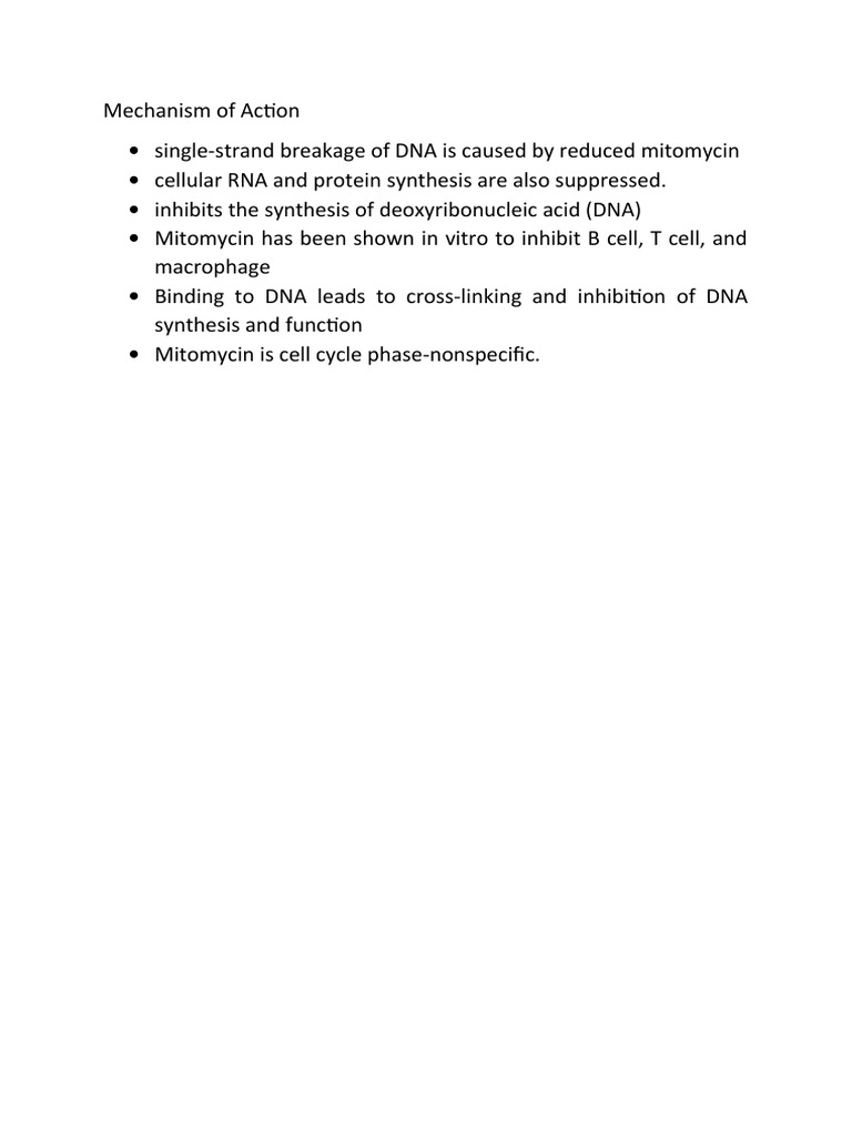 Mechanism of Action Point | PDF