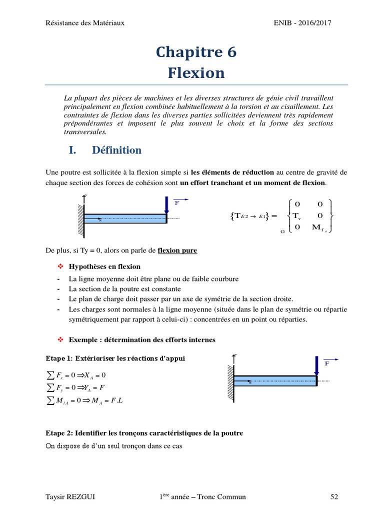 Chapitre 6 - Flexion | PDF | Flexion (matériau) | Résistance des matériaux
