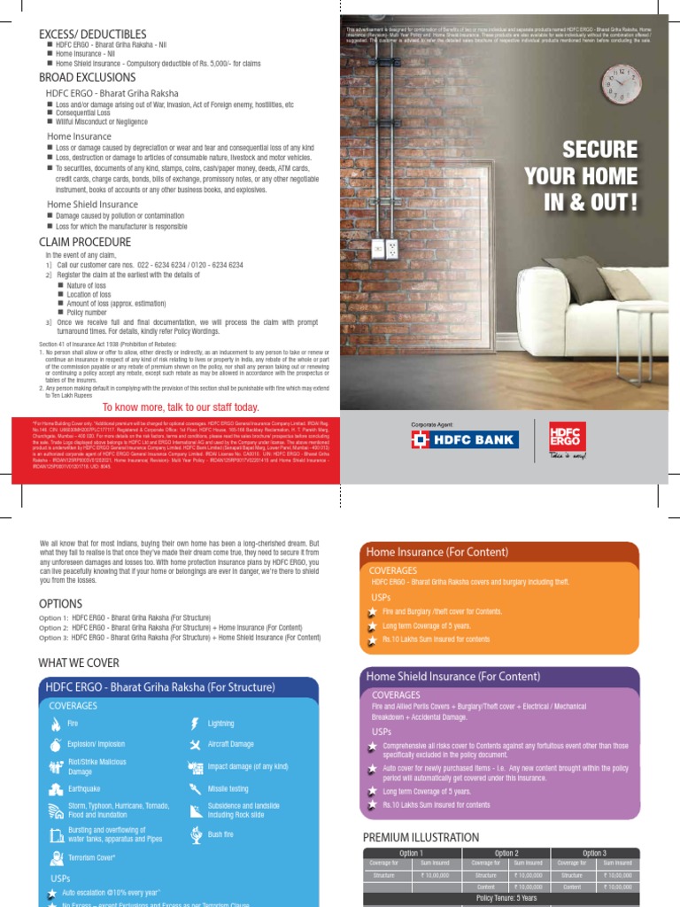 BGR Brochure - 2021 - HDFC Bank | PDF | Insurance | Home Insurance