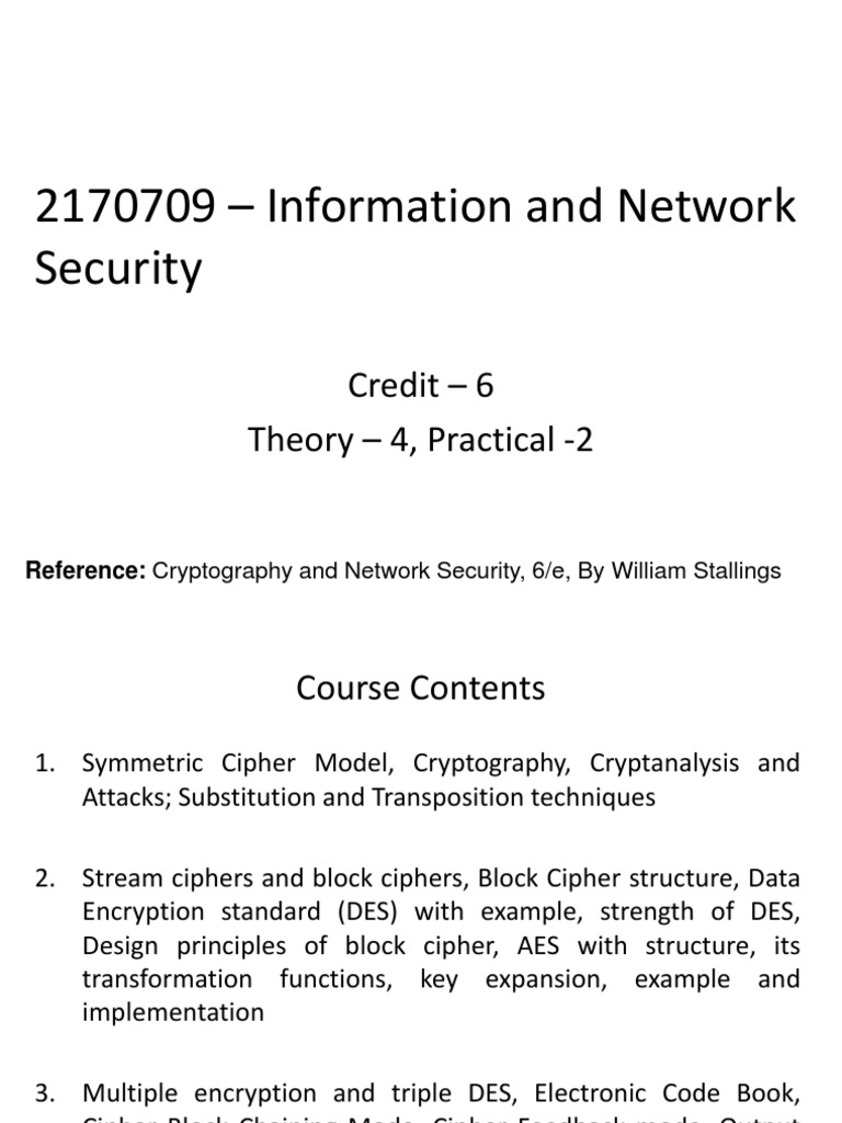 Unit - 1 | PDF | Cryptography | Cryptanalysis