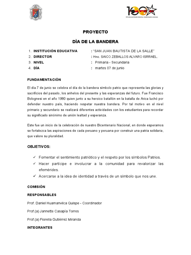Proyecto Dìa de La Bandera | PDF | América del Sur